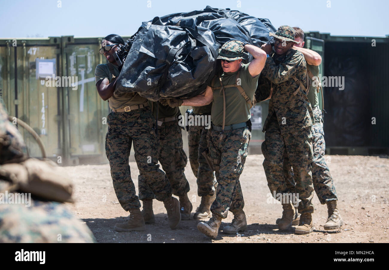 U.S. Navy Sailors with 1st Medical Battalion, 1st Marine Logistics ...