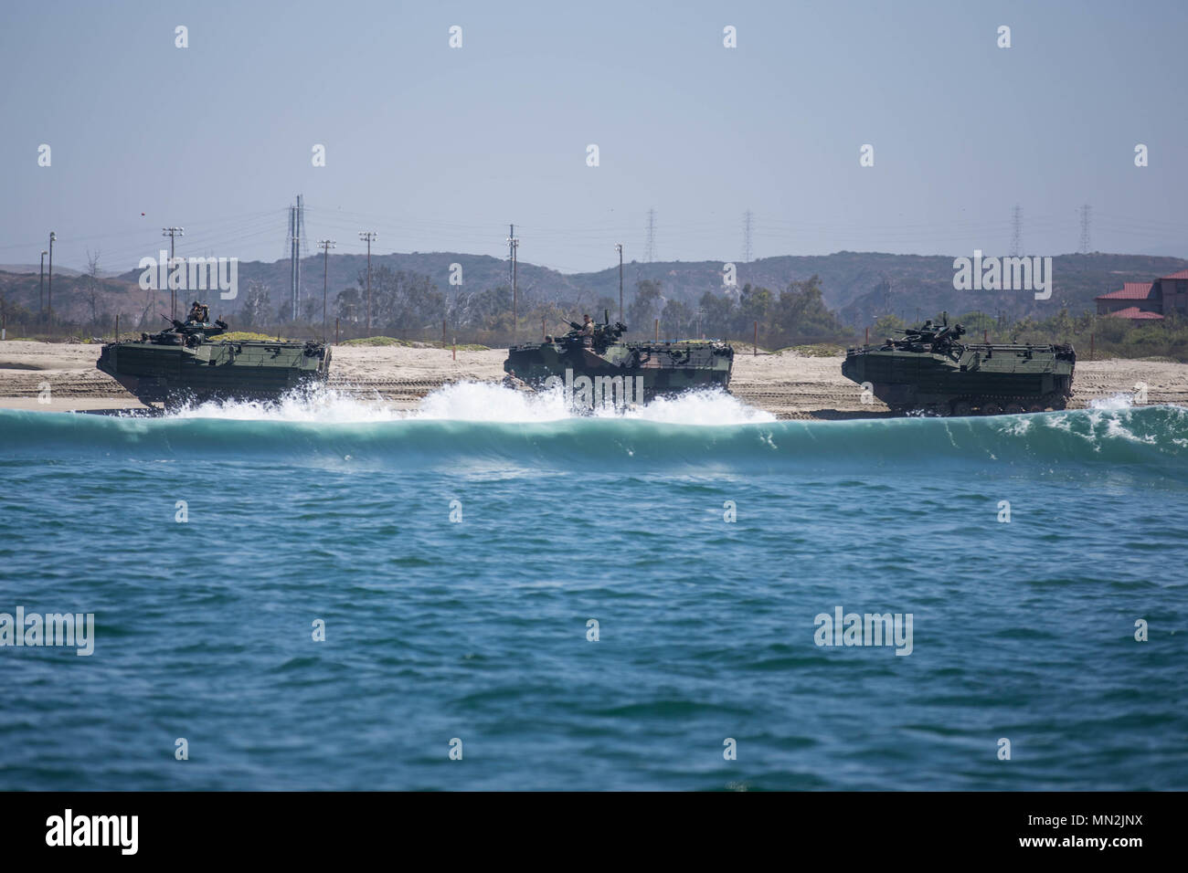 U.S. Marine Corps Amphibious Assault Vehicles (AAV) attached to 3rd ...