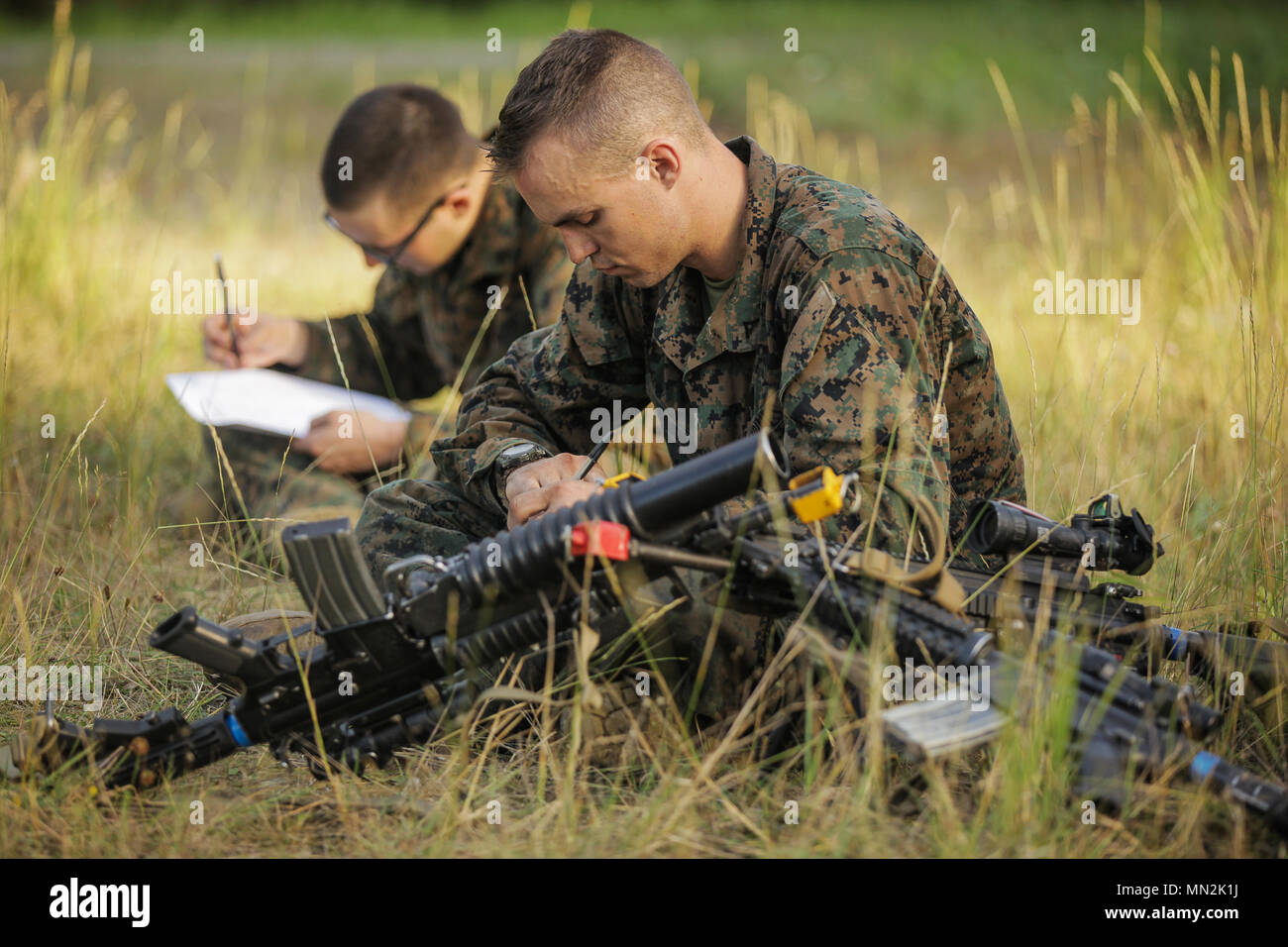U.S. Marine Corps Lance Corporal Mathew Dean, a M27 Infantry Automatic ...