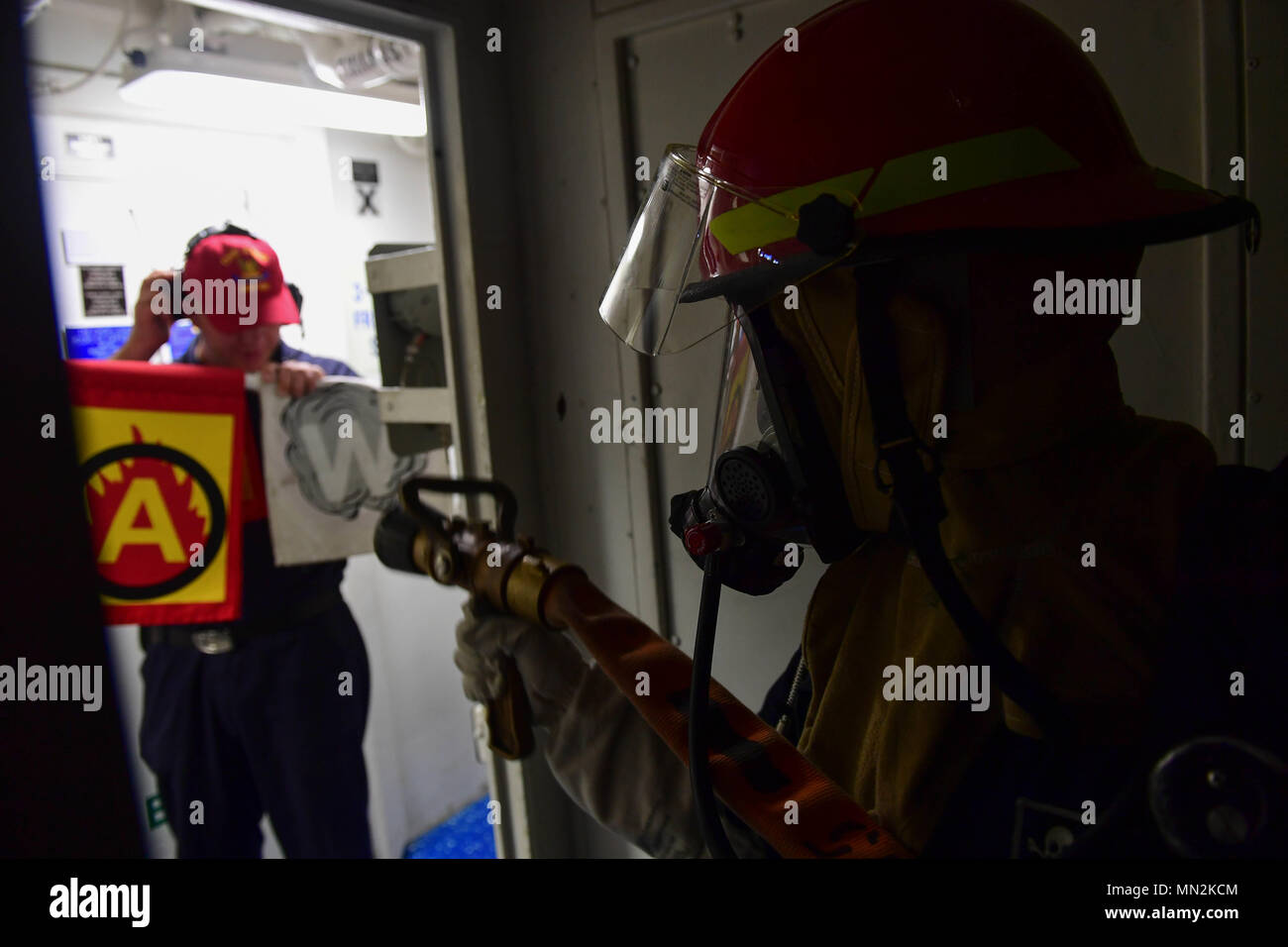 A Gas Turbine Systems Technician aboard the Arleigh Burke-class guided ...