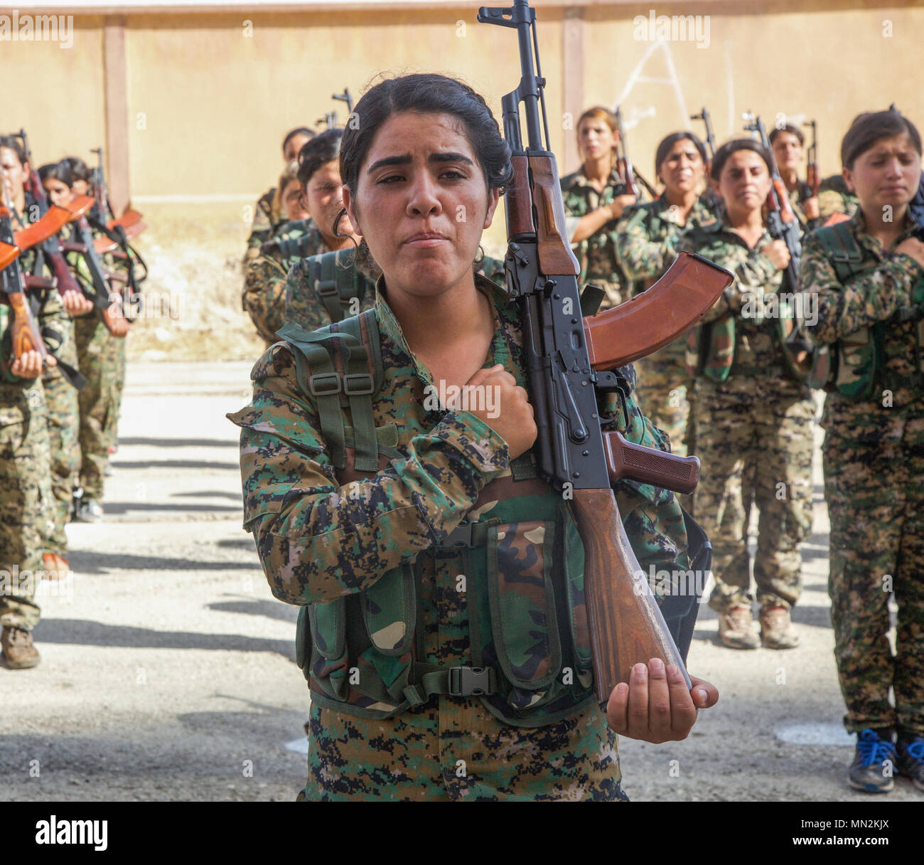 Syrian Democratic Force trainees, representing an equal amount of Arab ...