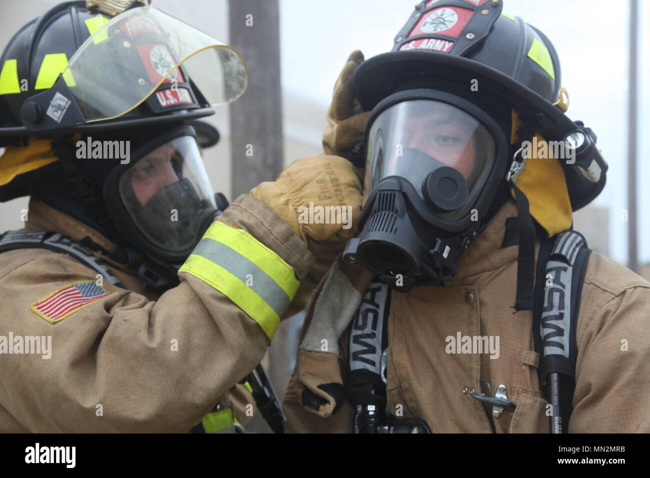 U.S. Soldiers of the 482nd Engineer Detachment Firefighter Headquarter ...