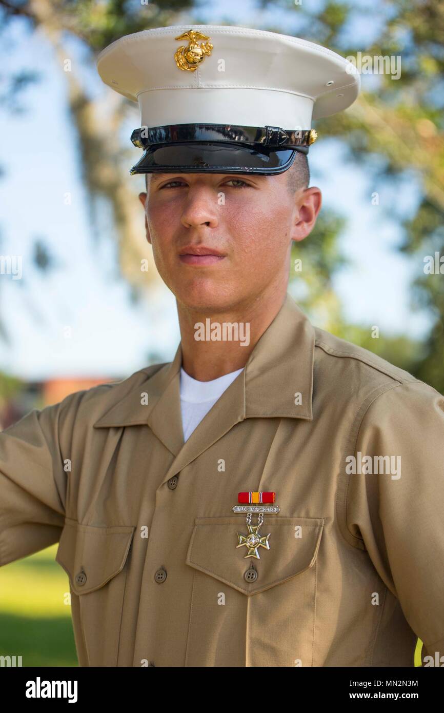 U.S. Marine Corps Pfc. Zachary Albano, honor graduate for Platoon 2060 ...