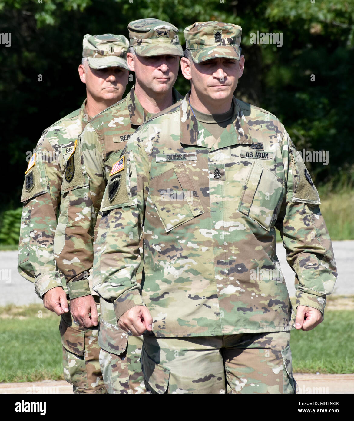 Major General Patrick Reinert (center), commanding general of the 88th ...