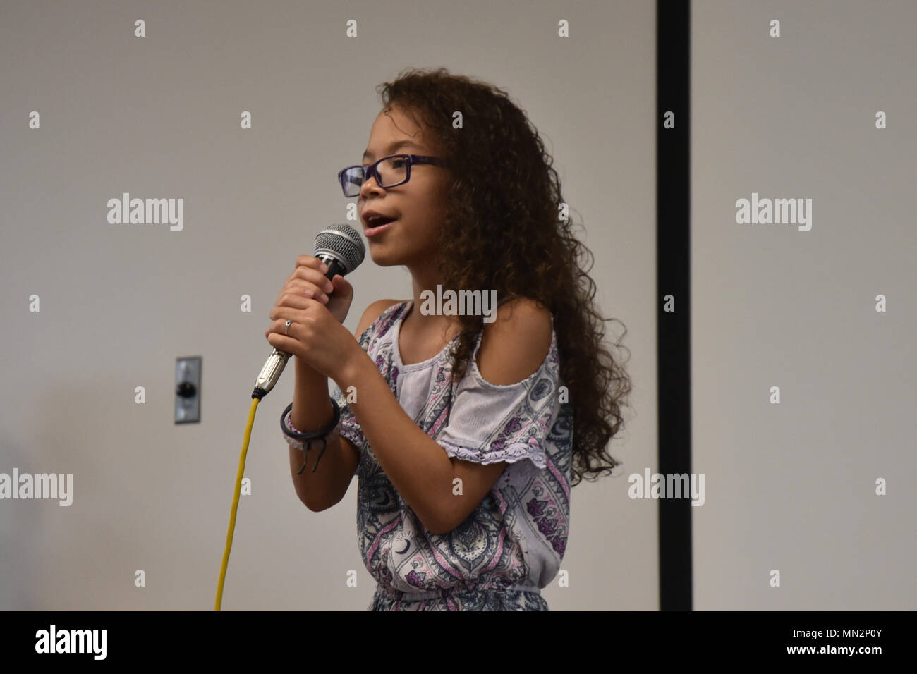 Mariah Mobley, 10, sings "I Will Survive" in the 50th Force Support ...
