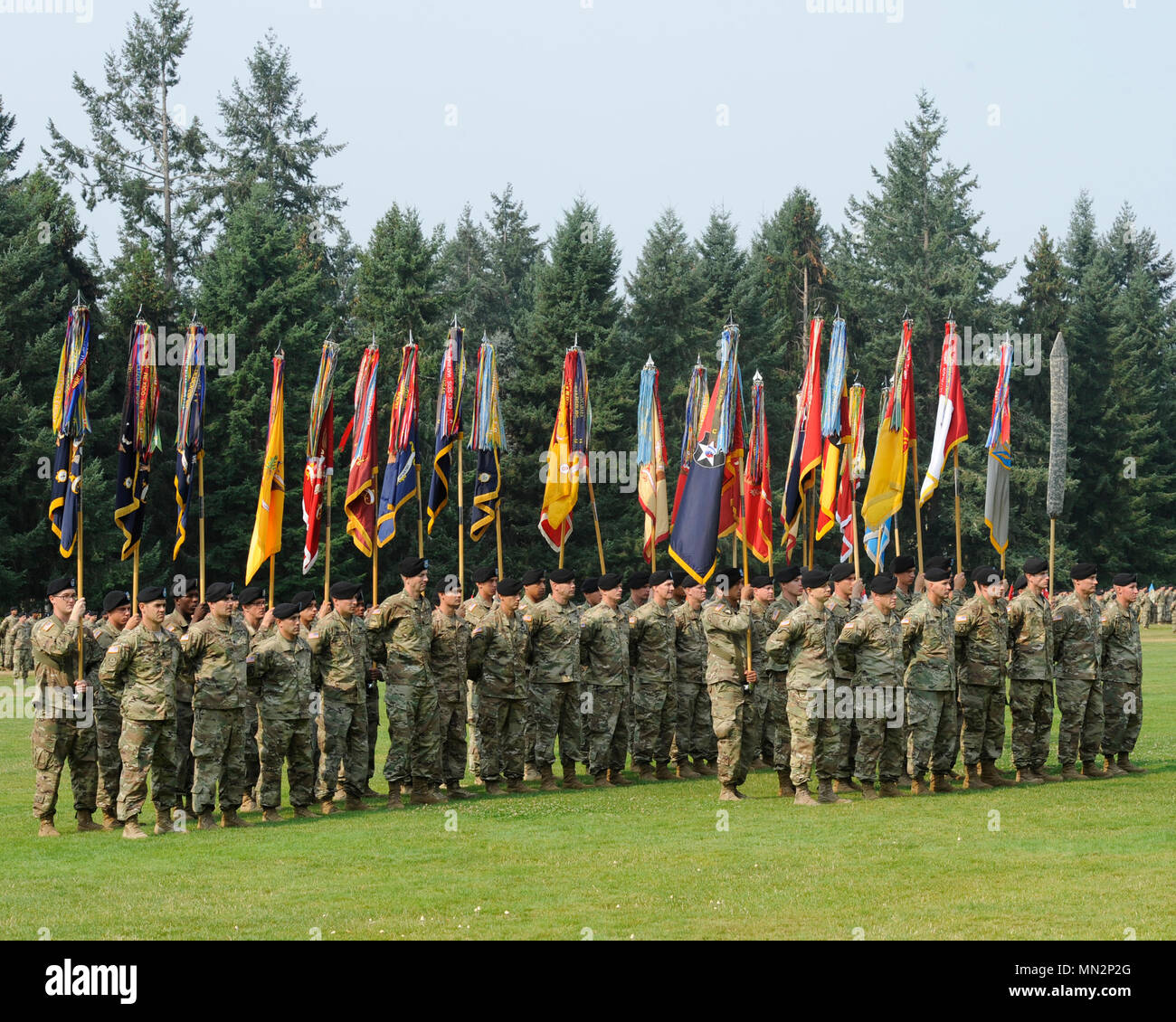 Troops at parade rest the 7th Infantry Division and Task Force Bayonet ...