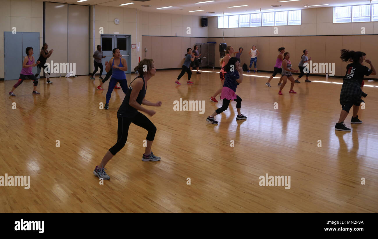CAMP FOSTER, OKINAWA, Japan – A MixxedFit class dances to hip hop and ...