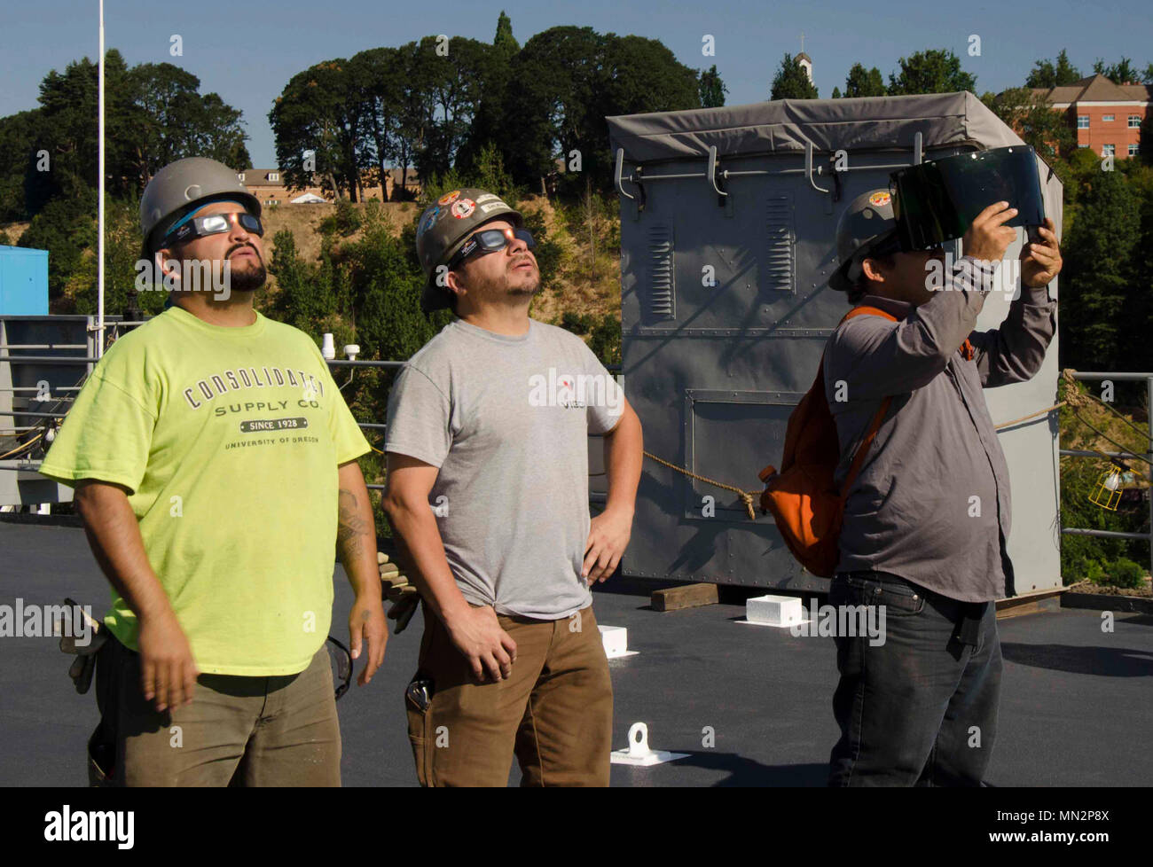 PORTLAND, Ore. (Aug. 21, 2017) Vigor Industrial shipyard employees view ...