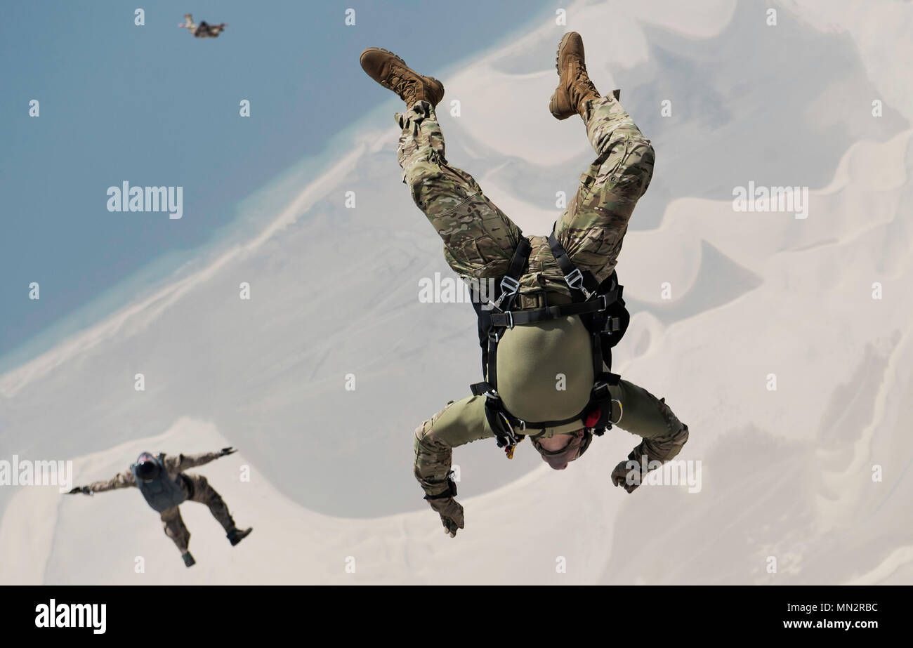 U.S. special operations members conduct a military free-fall Friendship ...