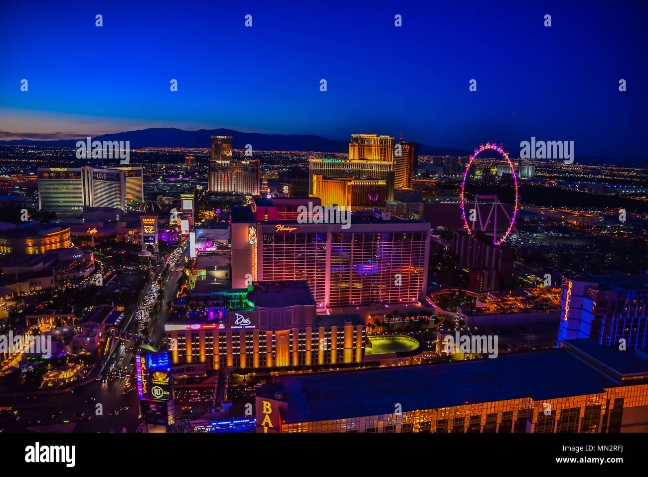 Las Vegas strip in Nevada as seen at night USA Stock Photo - Alamy