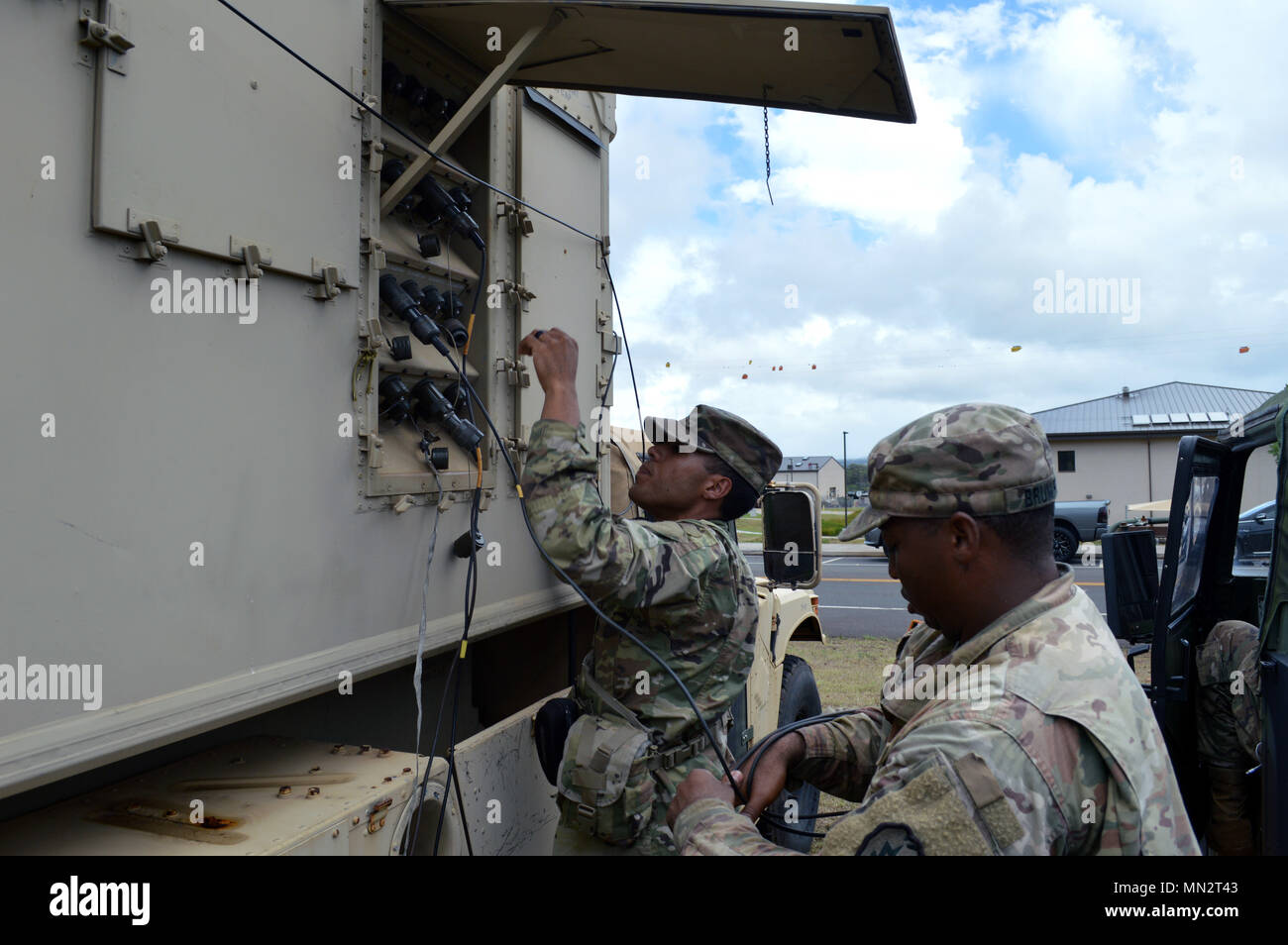 Signal Soldiers assigned to the 29th Brigade Engineer Battalion, 3rd ...