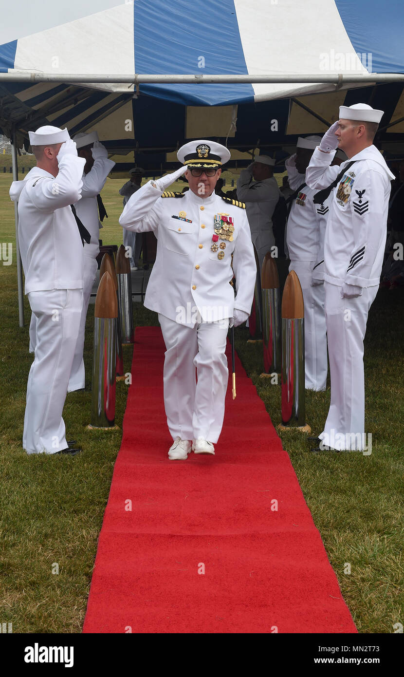 170818-N-RX668-435 NEWPORT, R.I. (Aug. 18, 2017) Capt. Dennis Boyer is ...