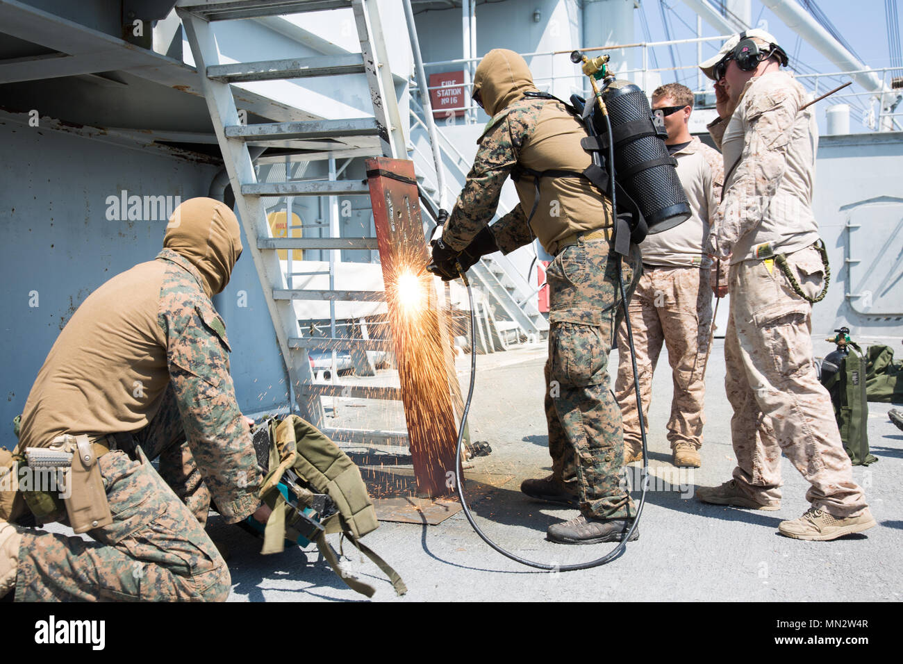 U.S. Marines with the Maritime Raid Force (MRF), 26th Marine ...