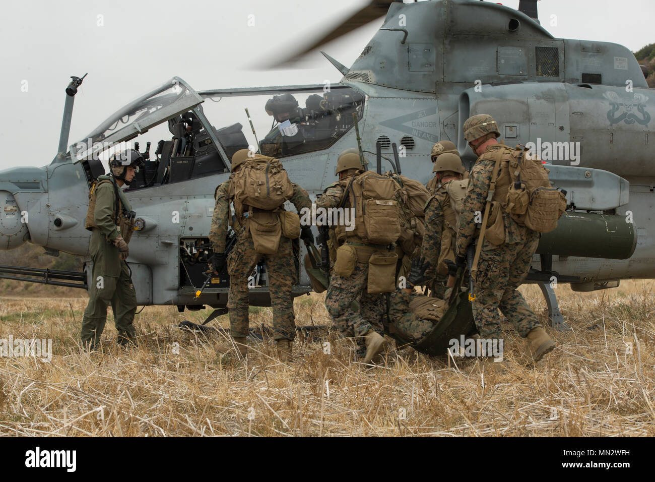 Marines with the 1st Air Naval Gunfire Liaison Company (ANGLICO), load ...