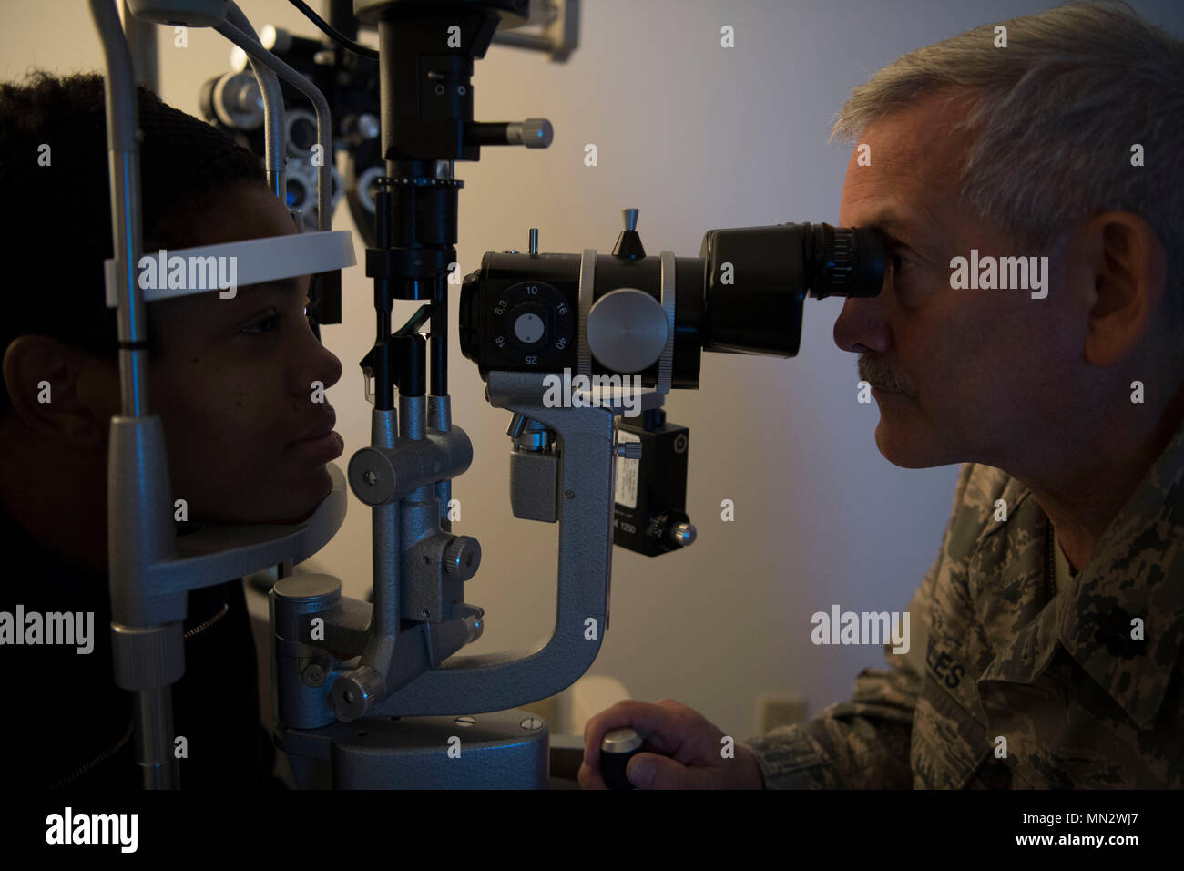 U.S. Air Force Lt. Col. John Wiles, an optometrist with the 130th ...