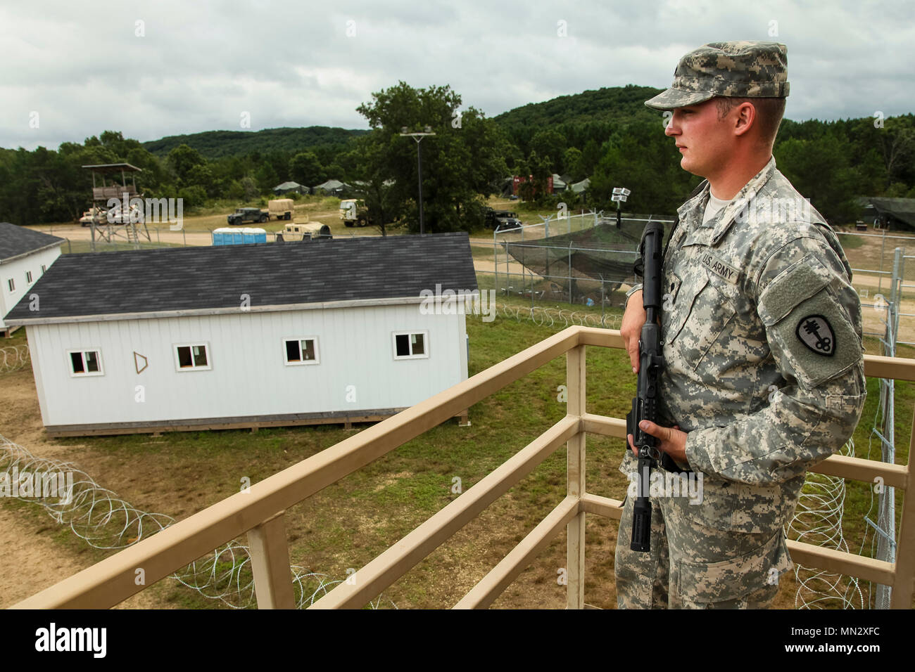 A U.S. Army Reserve military police Soldier assigned within the 300th ...