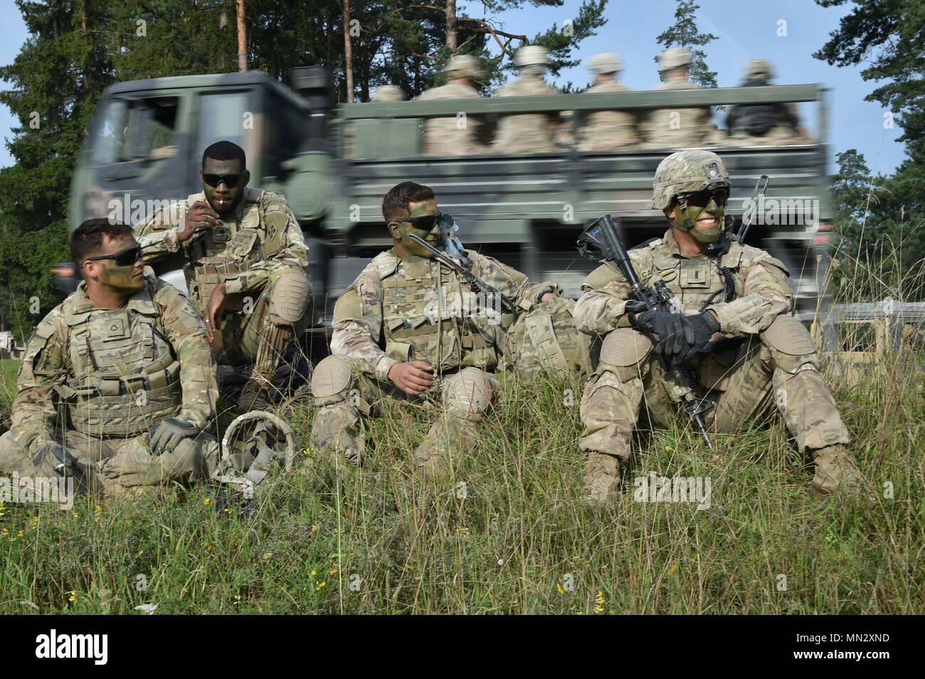 U.S. Soldiers with Alpha Company, 1st Battalion, 8th Infantry Regiment ...