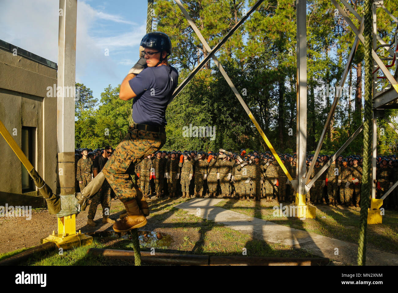 U.S. Marine Corps Sgt. Evan Nichols, a drill instructor with Platoon ...