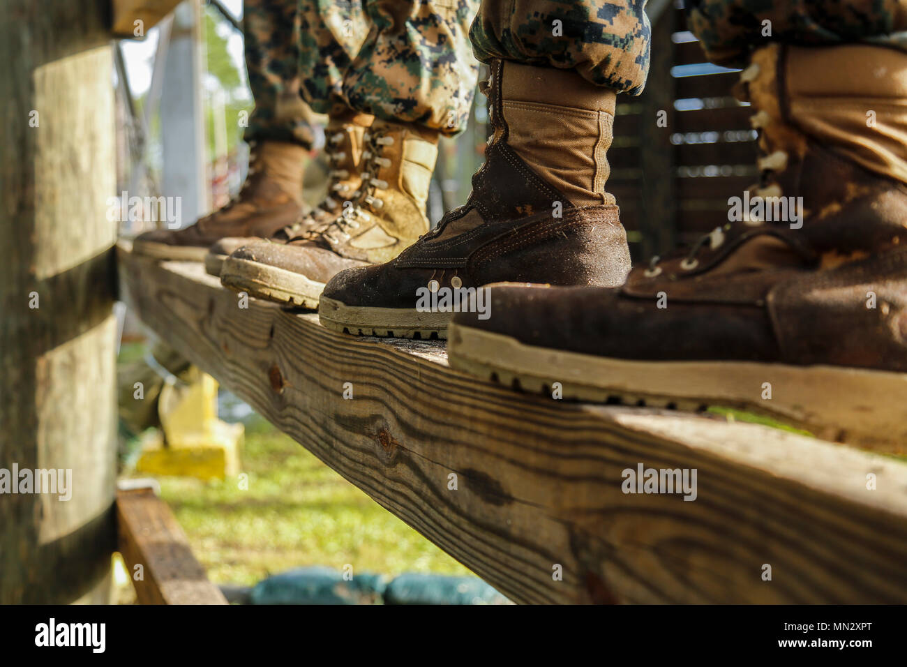 U.S. Marine Corps recruits with Lima Company, 3rd Battalion, Recruit ...