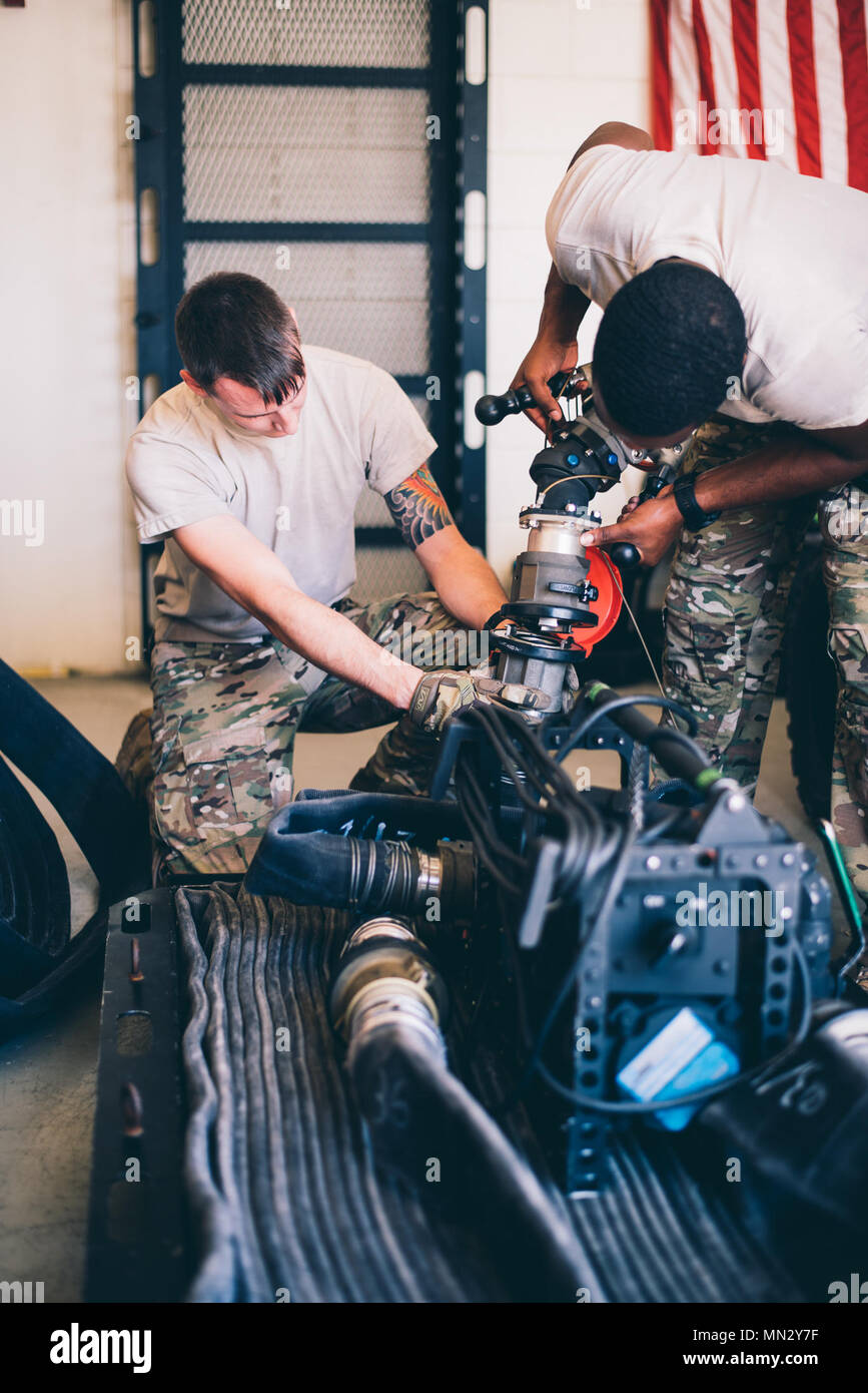 Forward area refueling point team members from the 18th Logistics ...