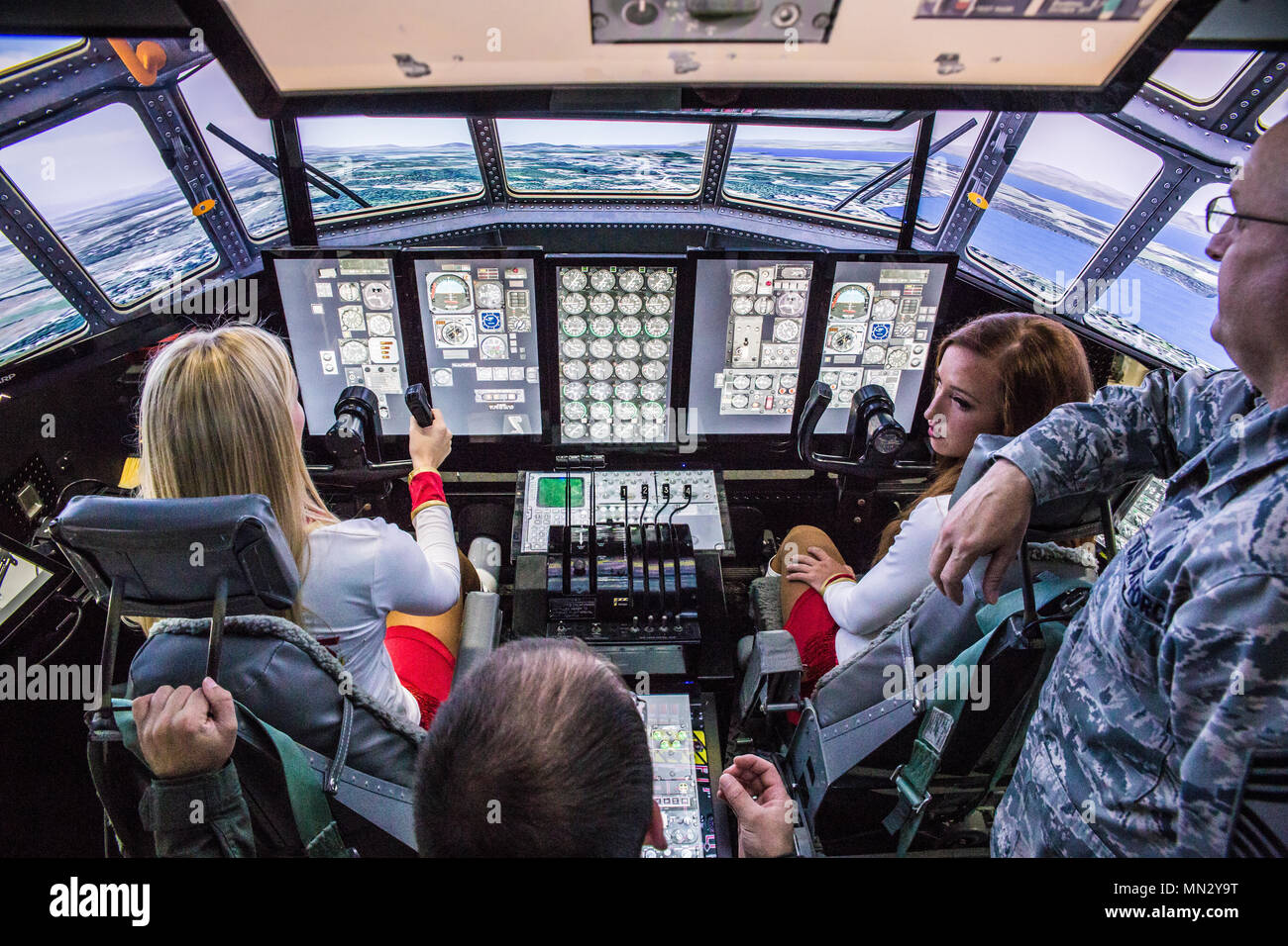 Sara (left) and Jenni, cheerleaders for the Kansas City Chiefs NFL team ...