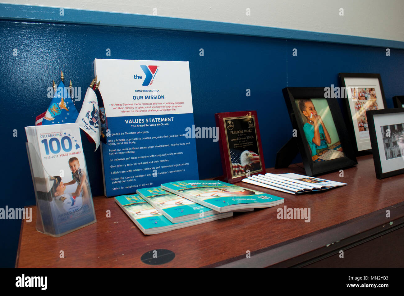 WHEELER ARMY AIRFIELD — Shown here are decor and brochures in one of ...