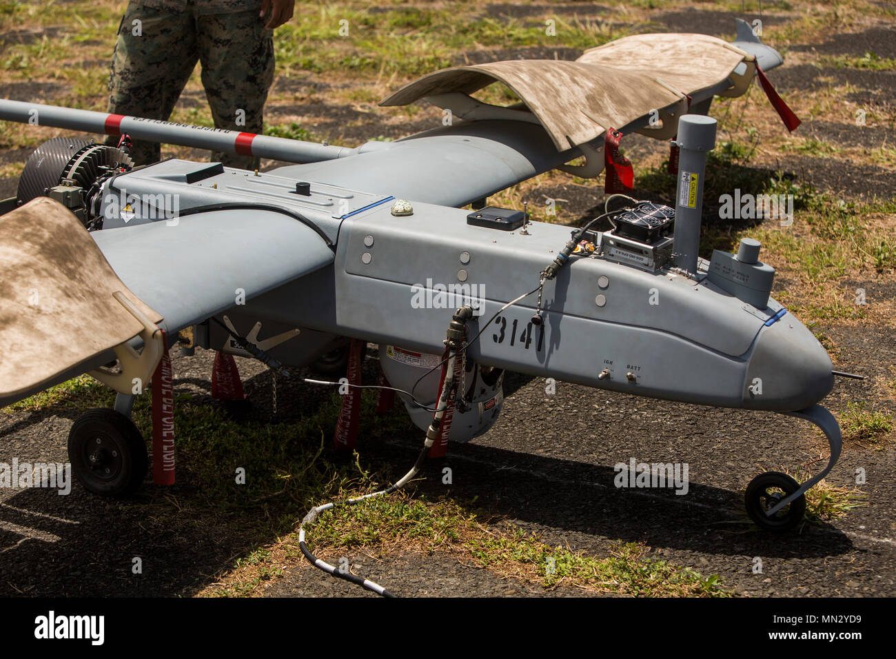 An RQ-7B Shadow unmanned aerial system (UAS) assigned to Marine ...