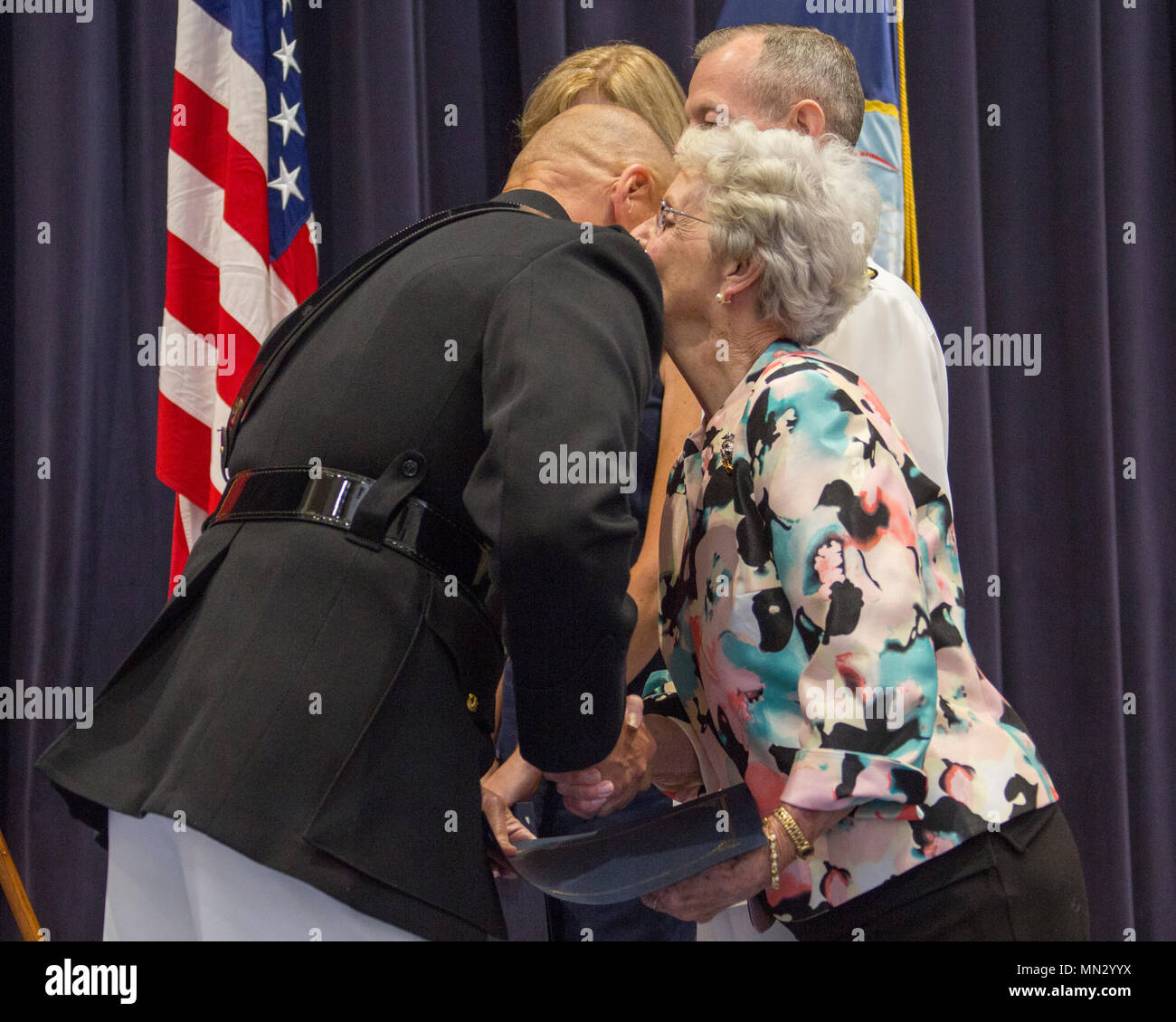 Commandant of the Marine Corps Gen. Robert B. Neller, left, shakes ...