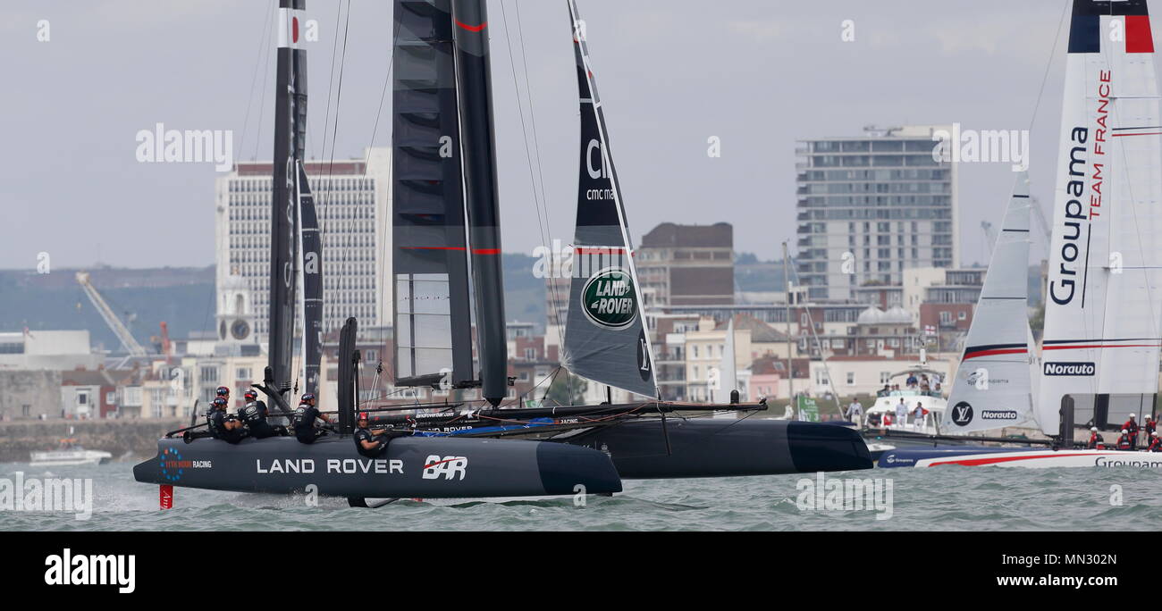PORTSMOUTH, ENGLAND - JULY 24: Ben Ainslie skipper of The Land Rover ...