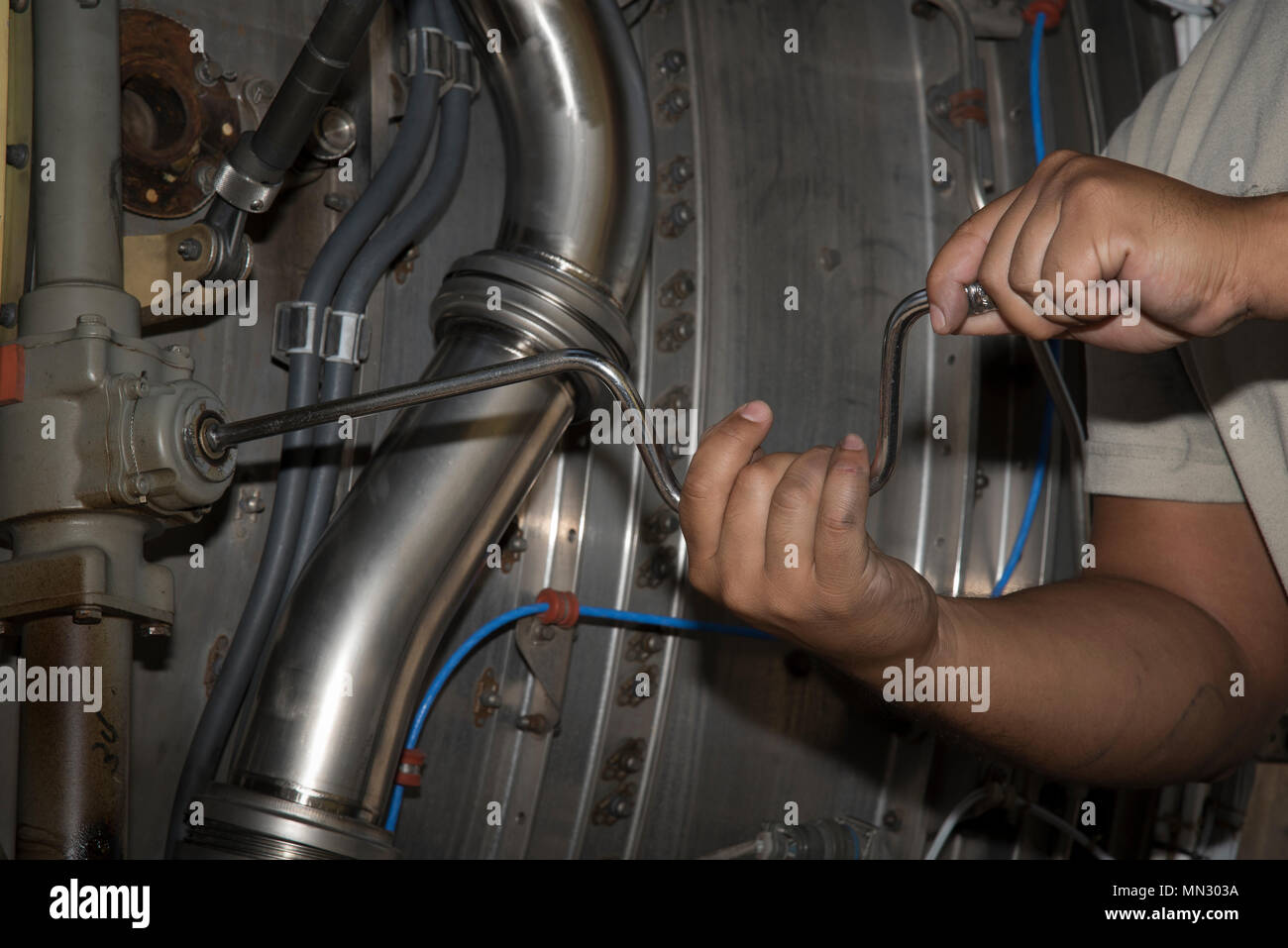 U.S. Air Force Staff Sgt. David Humphreys, a jet engine mechanic ...