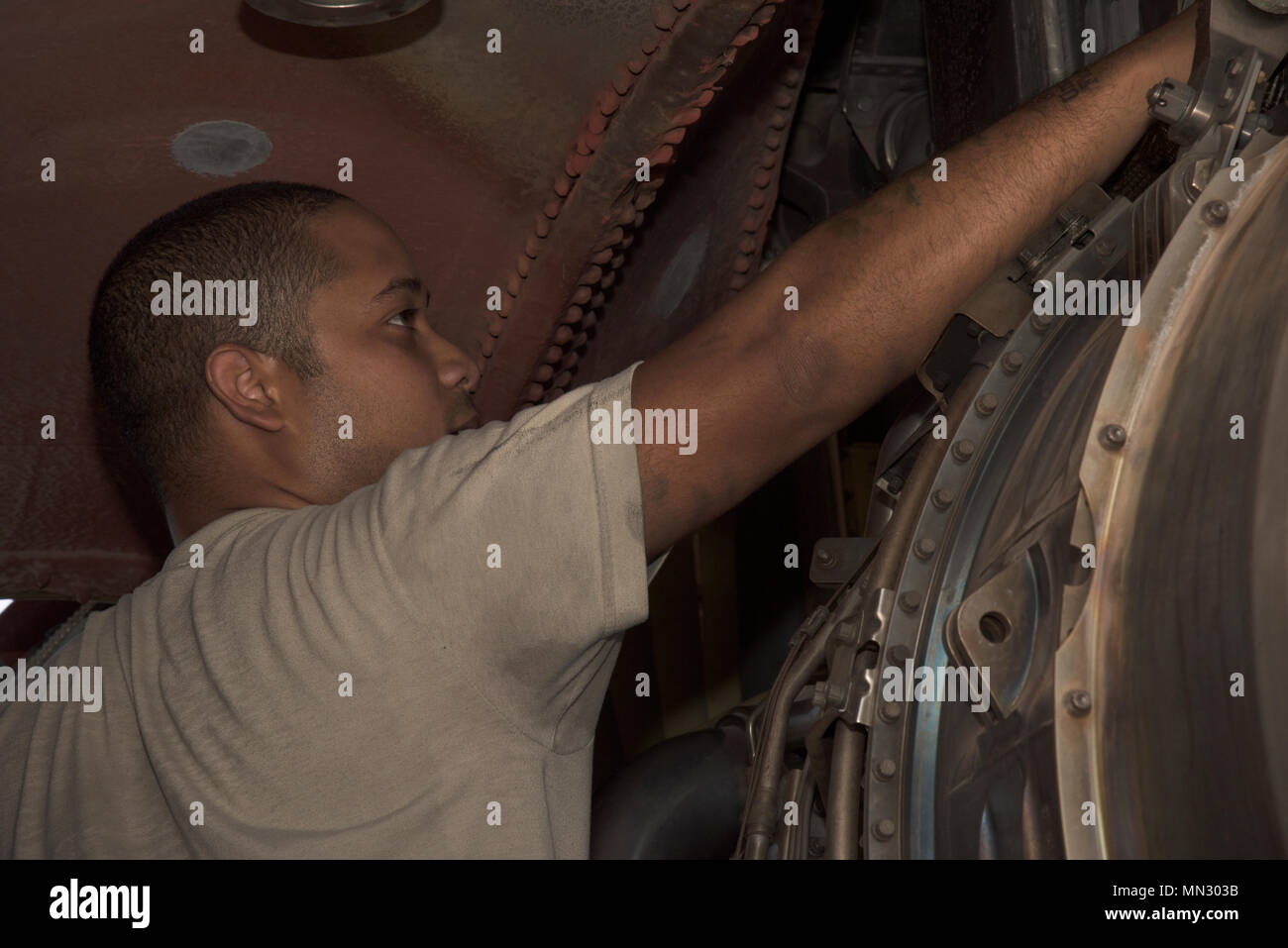 U.S. Air Force Staff Sgt. David Humphreys, a jet engine mechanic ...