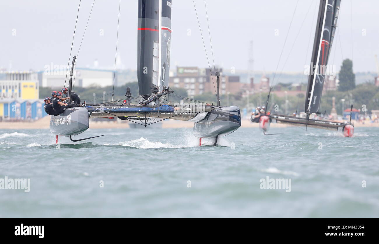 PORTSMOUTH, ENGLAND - JULY 24: Ben Ainslie skipper of The Land Rover ...