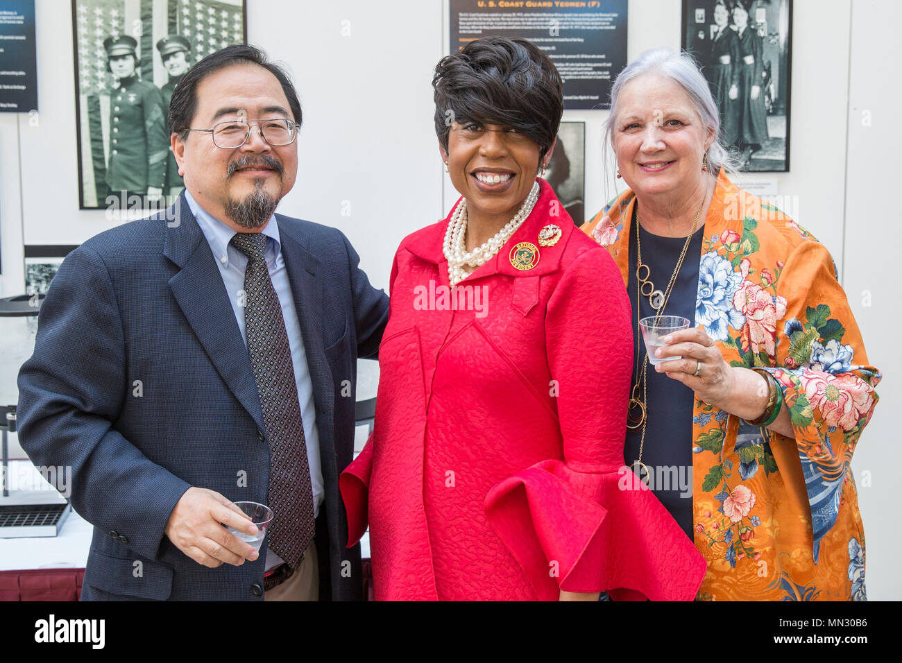 Dr. Betty Mosley Brown, president of Women Marines Association, poses ...