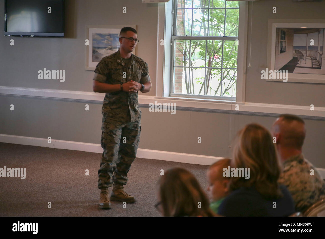 U.S. Marine Corps Capt. Kent Johnson, outgoing Company Commander ...
