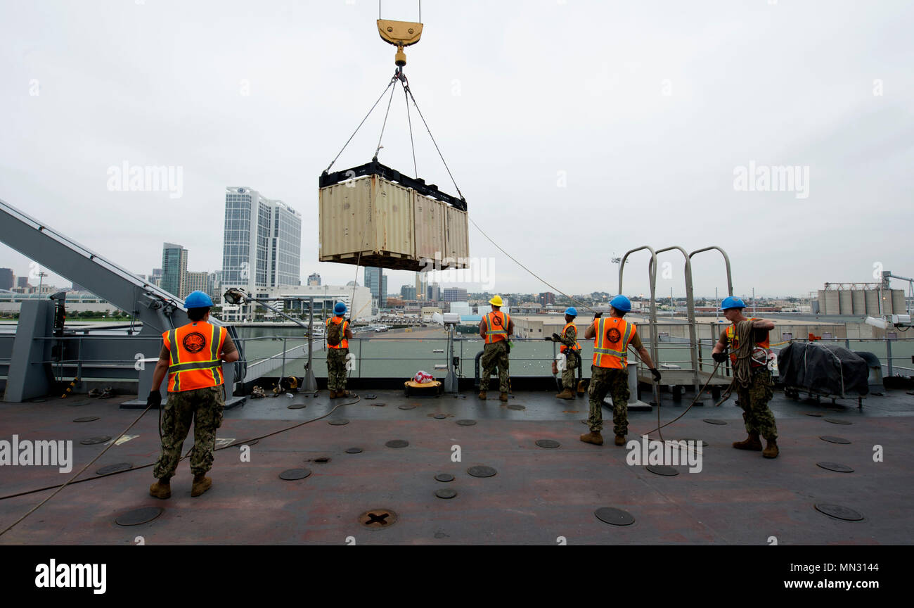 U.S. Navy sailors from the Navy Cargo Handling Battalion One ...