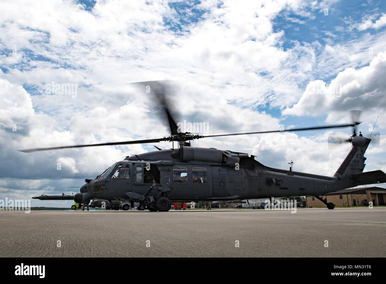 An U.S. Air Force 41st Rescue Squadron HH-60G Pave Hawk prepares to ...