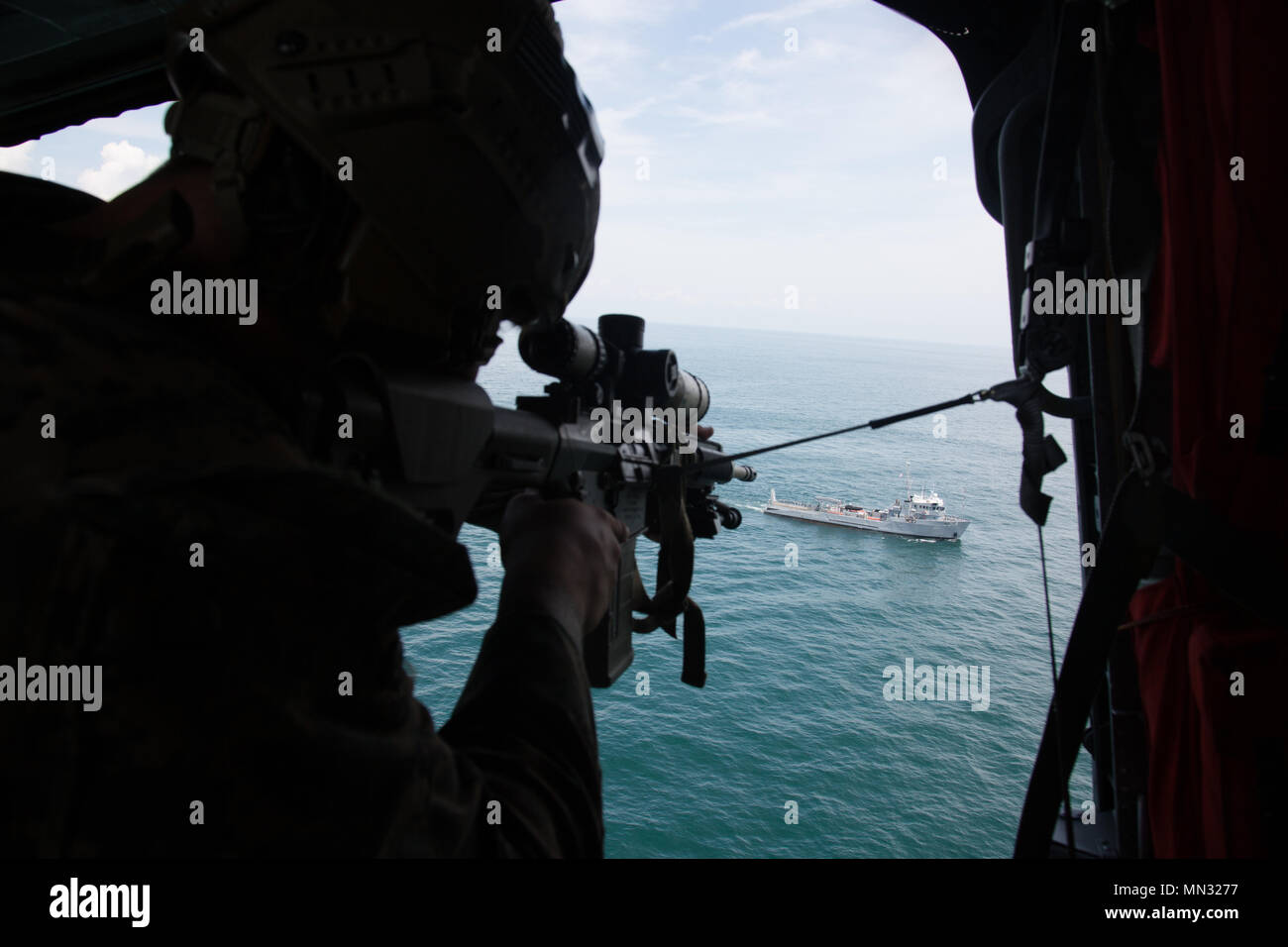 A U.S. Marine with the Maritime Raid Force, 26th Marine Expeditionary ...