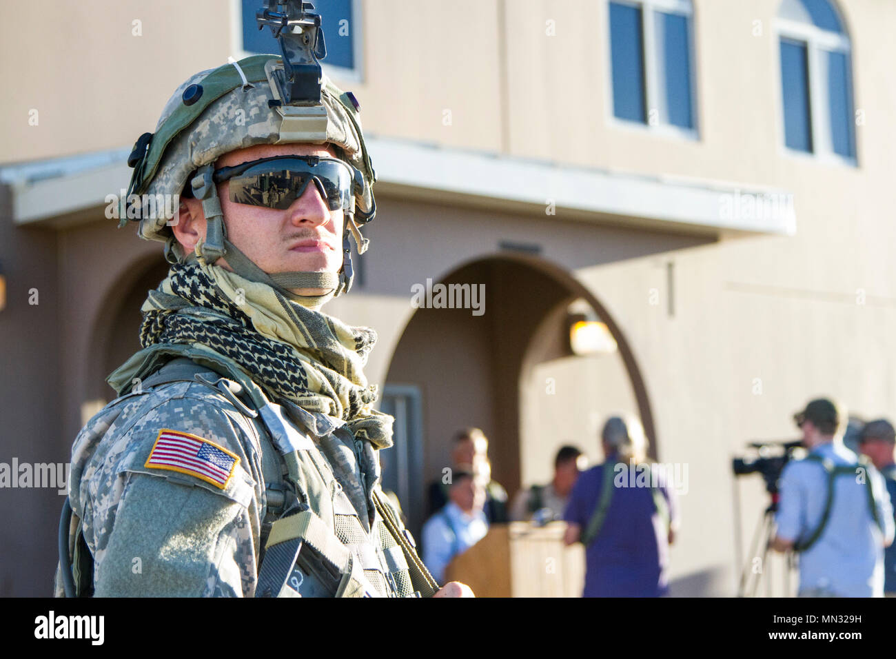 A rotational unit Soldier participates in a role-playing exercise at ...