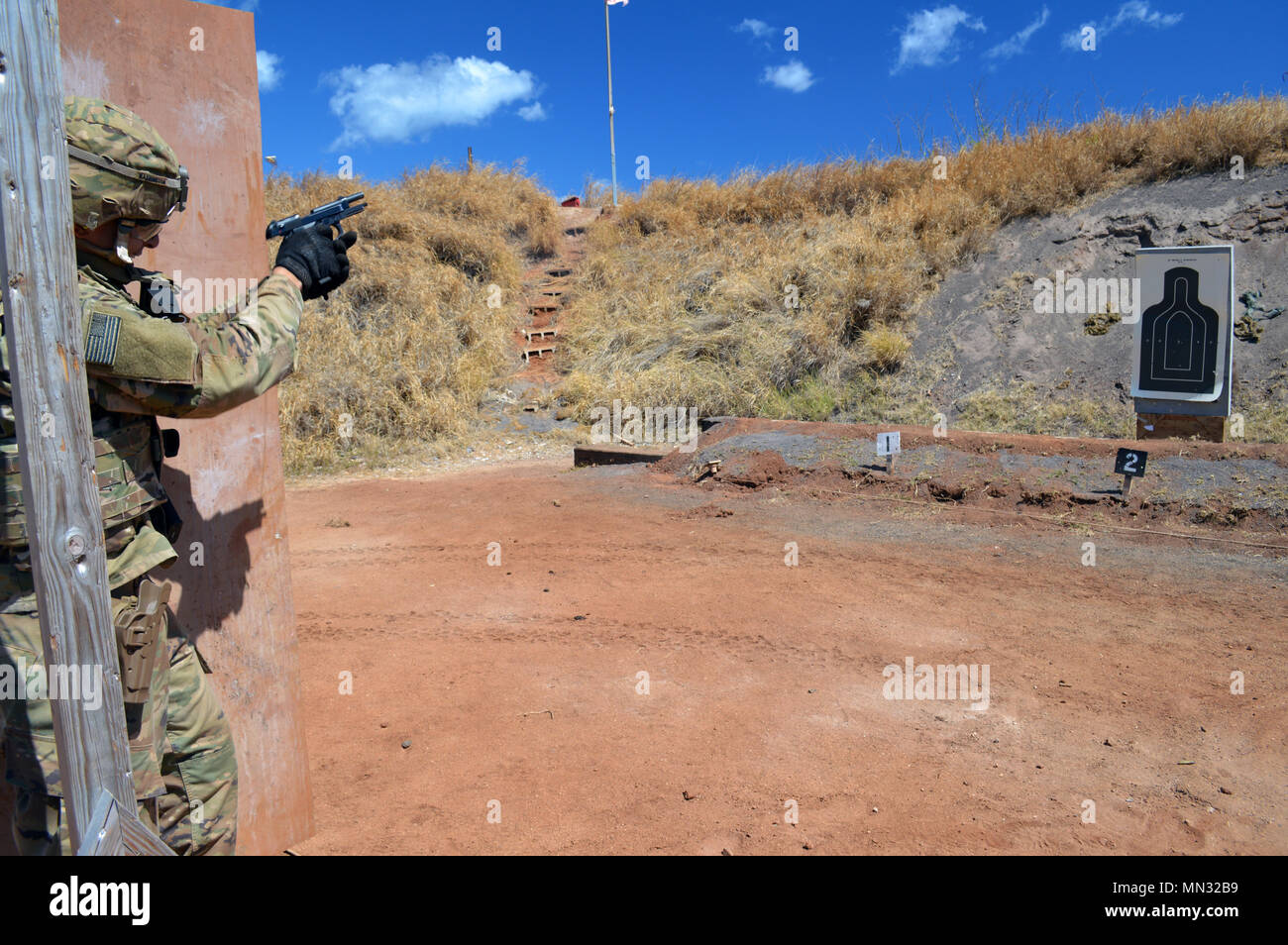 Pfc. Marcus Washington, a combat engineer to the 29th Brigade Engineer ...