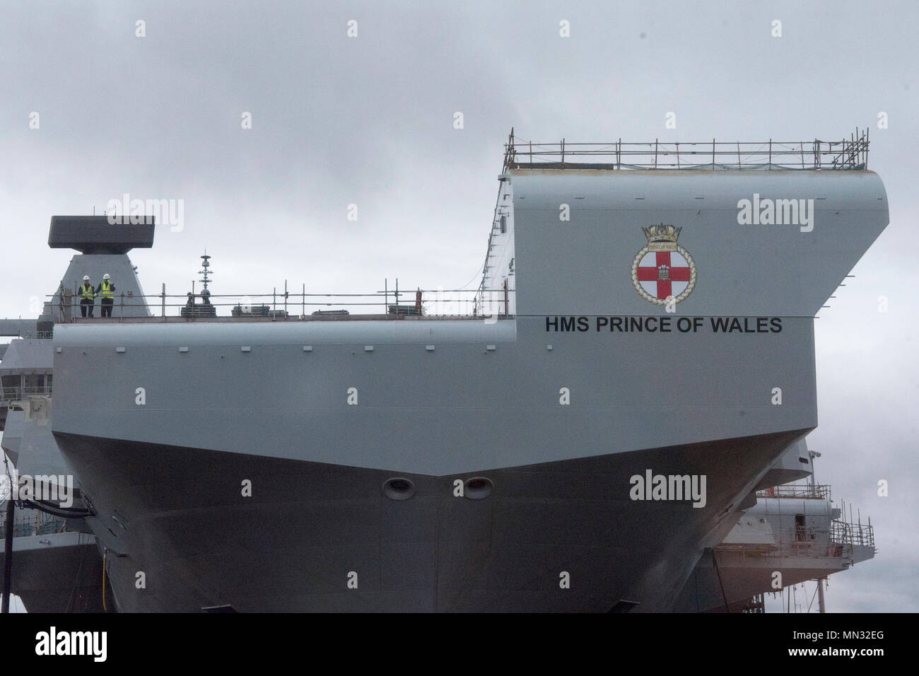 The future HMS Prince of Wales – a Royal Navy aircraft carrier being ...