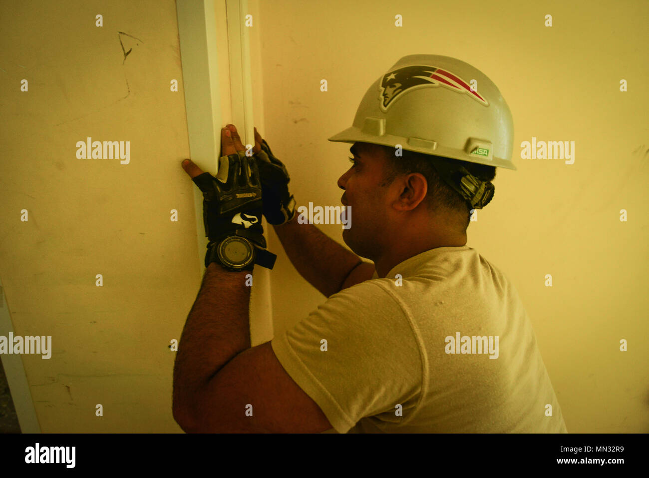 A U.S. Airmen Civil Engineer, assigned to the Florida National Guard ...