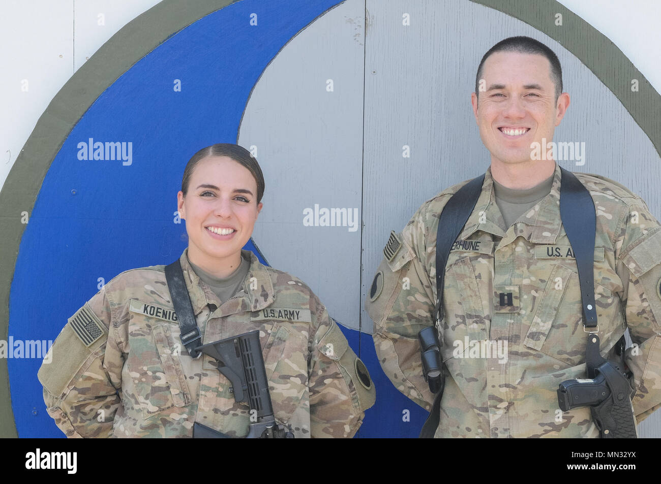Spc. Gabriela Koenig (left), a paralegal from 1-147th Assault ...