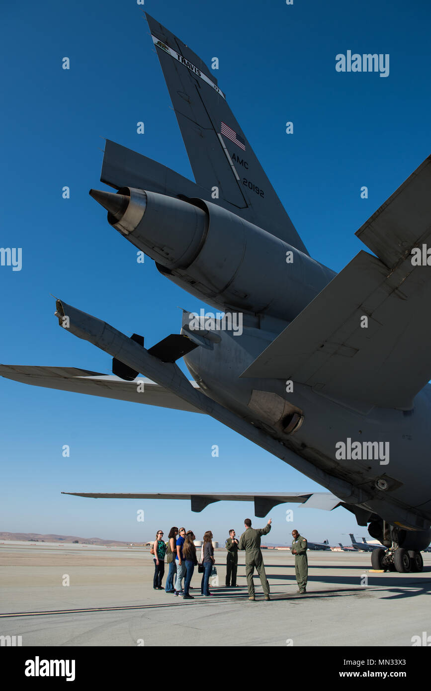 Lt. Col. Justin Longmire, 6th Air Refueling Squadron commander, gives a ...