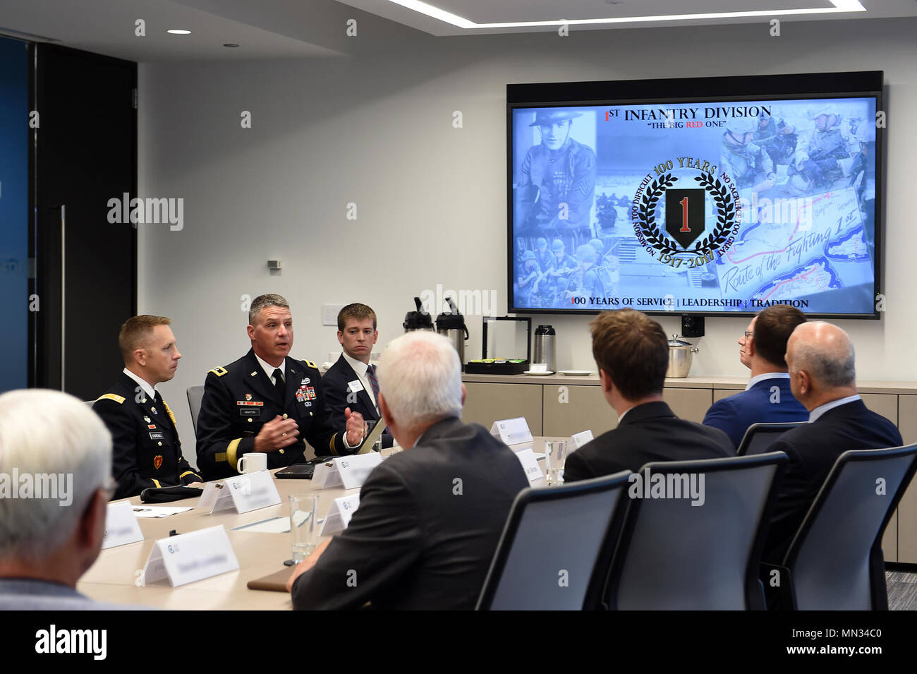 Maj. Gen. Joseph Martin, left-center, commanding general of the 1st ...