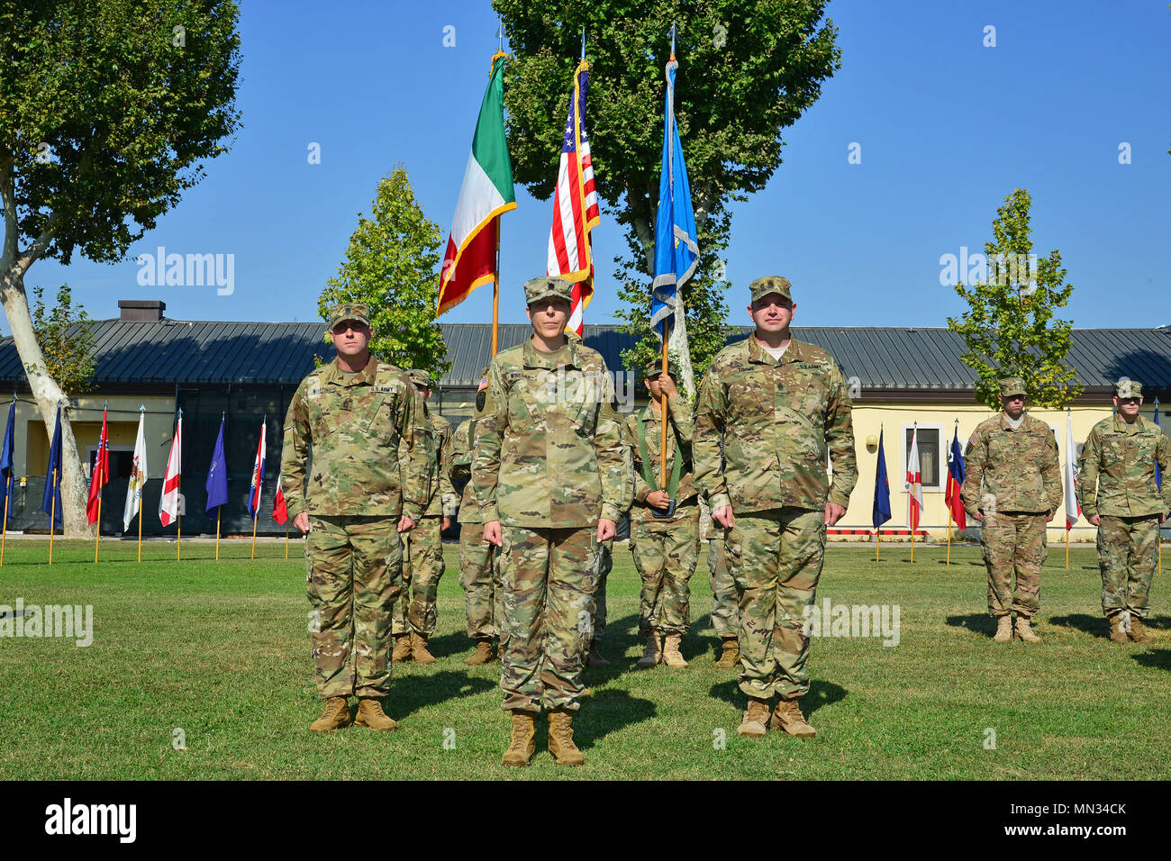 U. S. Army Command Sgt. Maj. Michael P. Martino (left), incoming ...