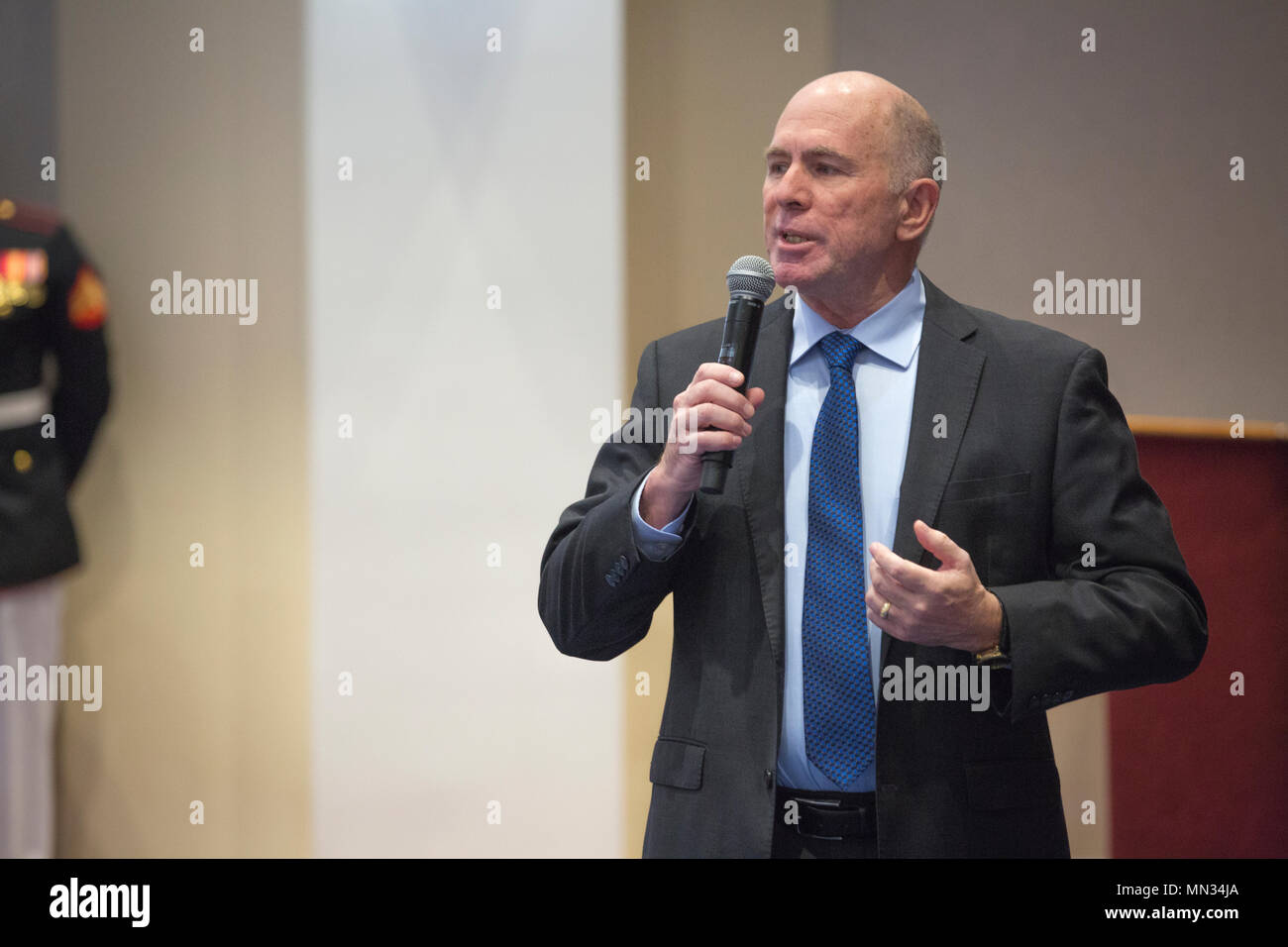 Retired Vice Adm. Matthew L. Nathan speaks during the retirement ...