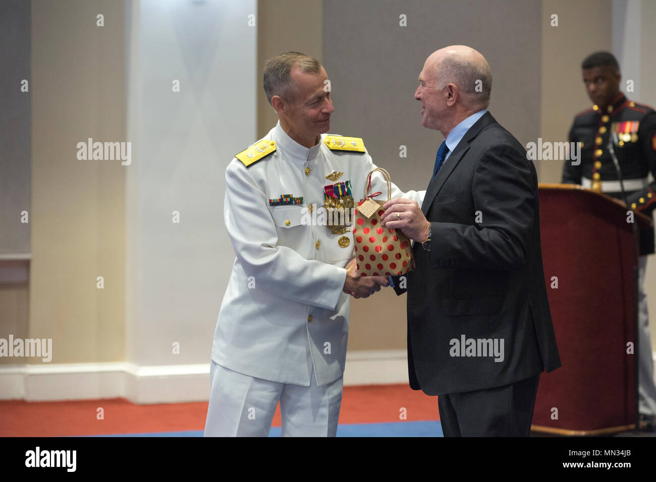U.S. Navy Rear Adm. Stephen M. Pachuta, medical officer of the Marine ...