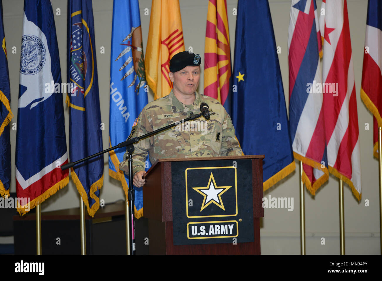Incoming Commandant COL Carter Price addresses the crowd during the RRS ...