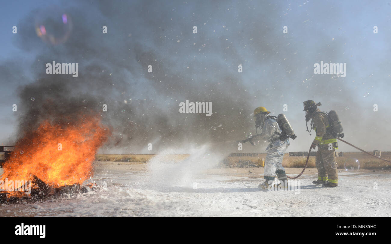 U.S. Army Firefighters assigned to 92nd Engineer Battalion, 20th ...