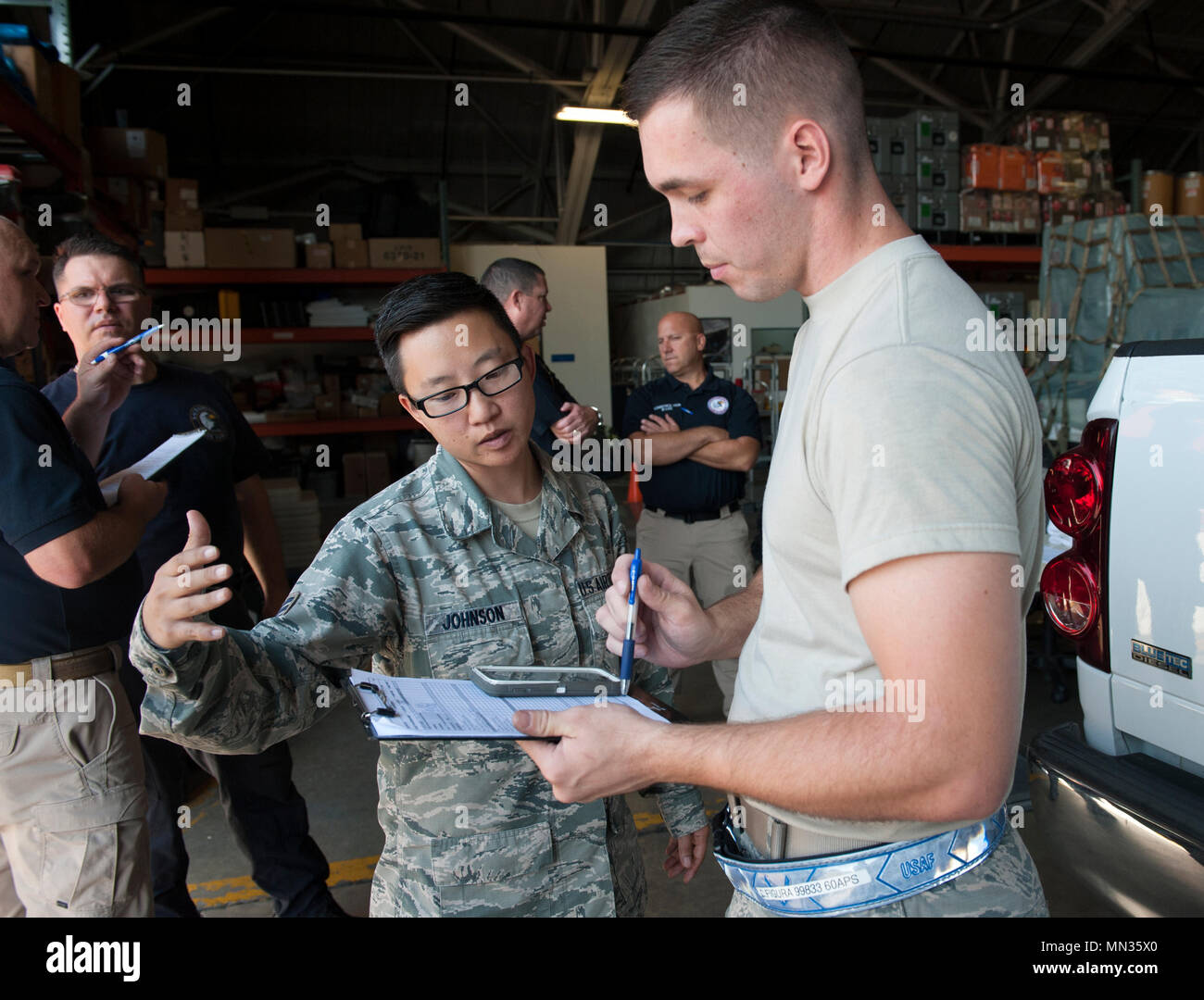 U.S. Air Force Staff Sgt. Leah Johnson and Airman 1st Class Colton ...
